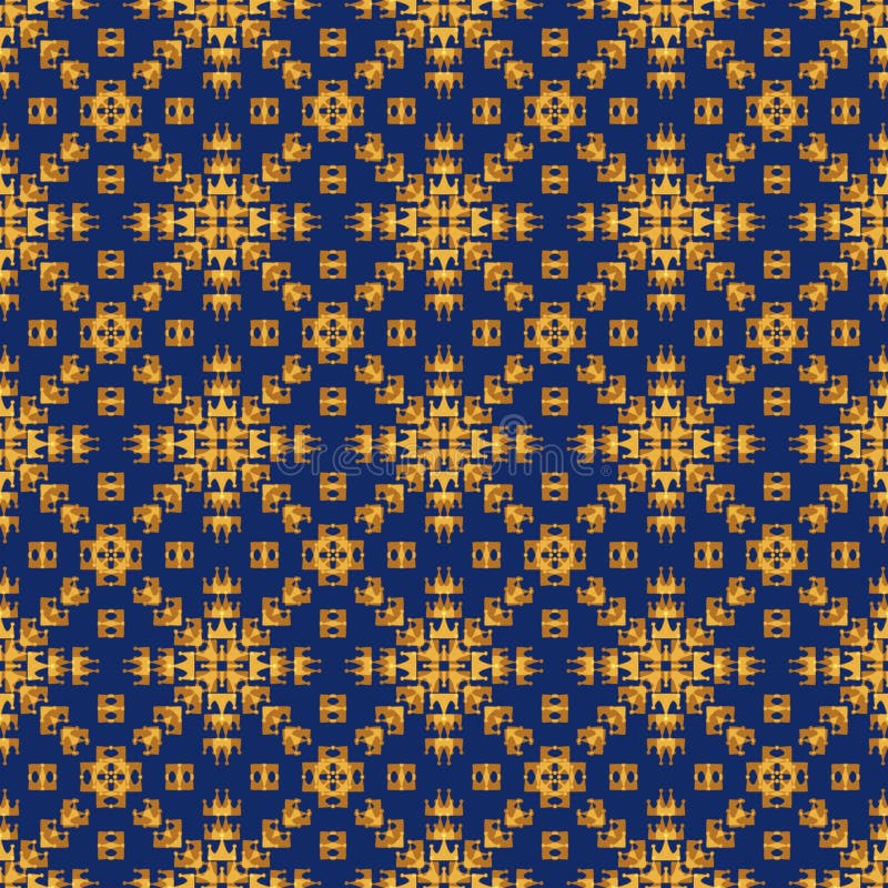 A Repeating Geometric Pattern Featuring Symmetrical Yellow Designs ...