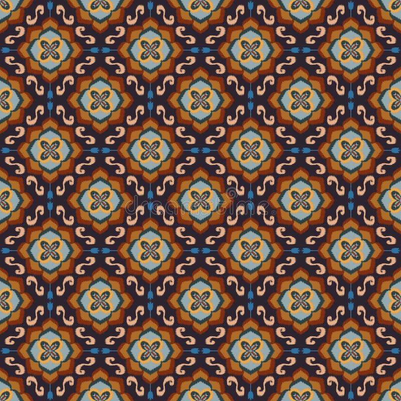 Ornate Geometric Pattern Featuring a Repeating Motif Resembling Floral ...