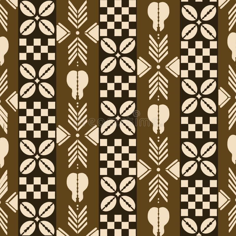 Egyptian-Style Tribal African Fabric Pattern in Brown Tones Stock ...