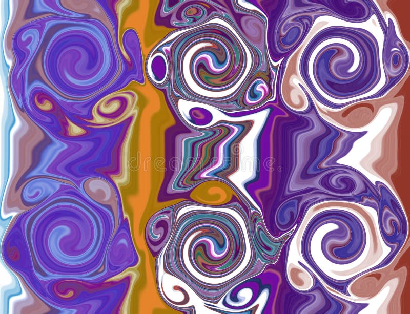 Vortex Swirls in Multicolor Abstract Composition Stock Illustration ...