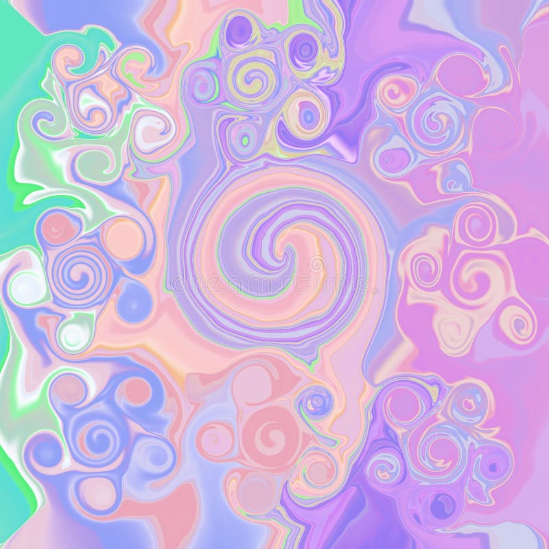 Pastel Swirl Fantasy with Soft Dreamlike Patterns Stock Illustration ...