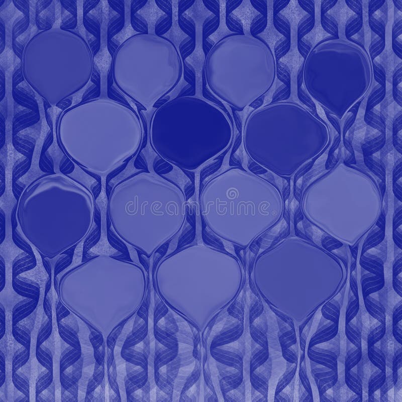 Abstract Indigo Organic Balloon Shapes with Wavy Background Stock ...