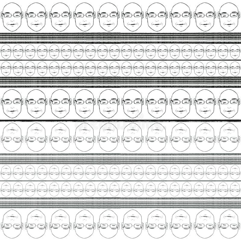 Graphic Face Repeat – Minimalist Pop Style Stock Illustration ...