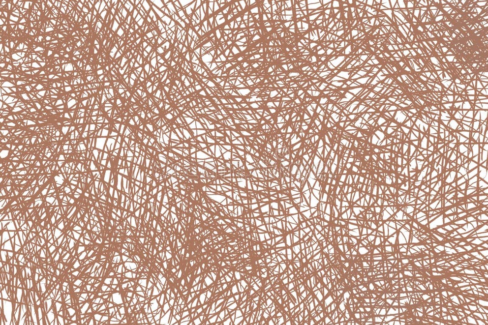 Abstract Mocha Mousse Scribble Pattern on White Background. Stock ...