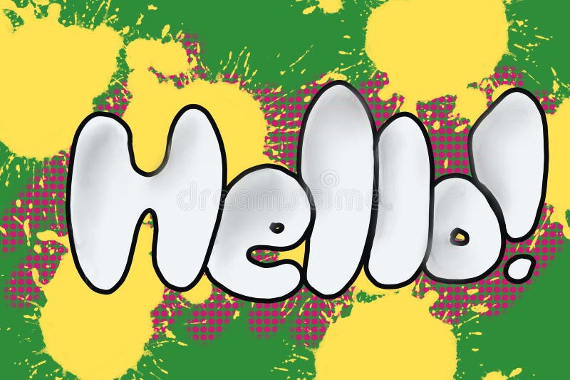 Hello Greeting Graffiti Style Illustration Stock Illustration ...