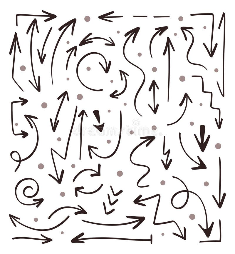 Vector Illustration of the Arrow Pack. Arrows and Symbols. Stock Vector ...