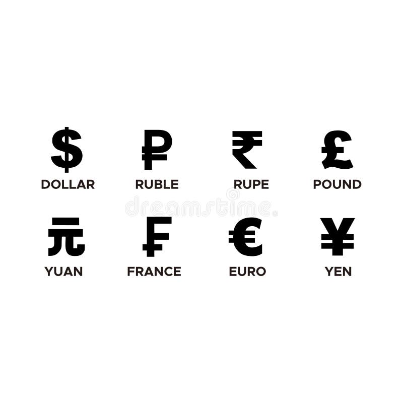 Most Popular Foreign Currency Icon Vector Design Symbol of Money Stock ...