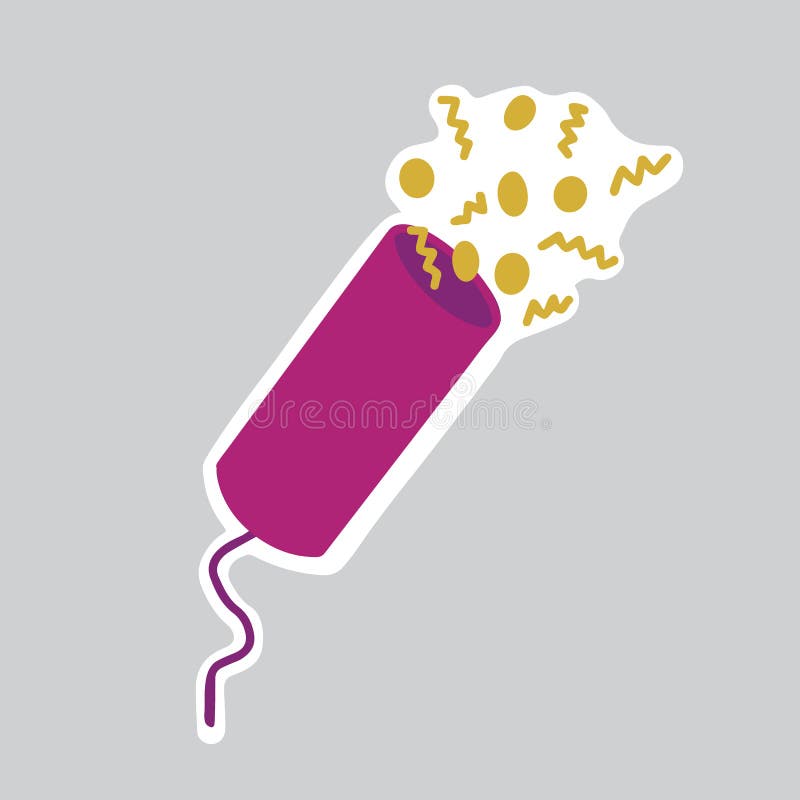 Christmas Sticker with Exploding Confetti or Party Popper, Holiday ...