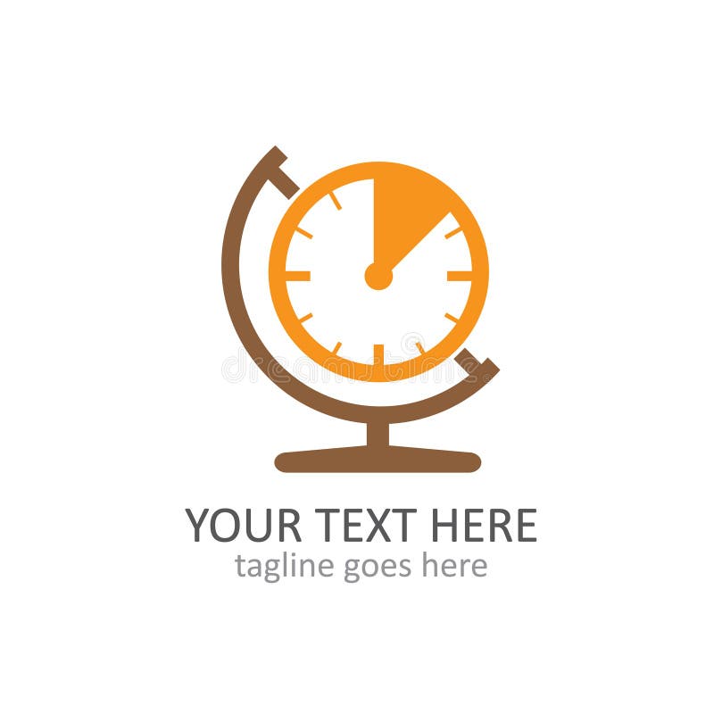 Global Time Logo, Simple Gray Style Stock Vector - Illustration of ...