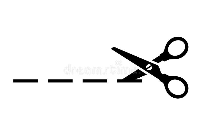 Cut Line Scissors Vector Icon Stock Vector - Illustration of isolated ...