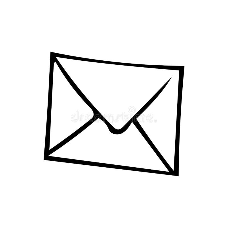 Hand Drawing Contour Envelope Mail Open Stock Illustrations – 77 Hand ...
