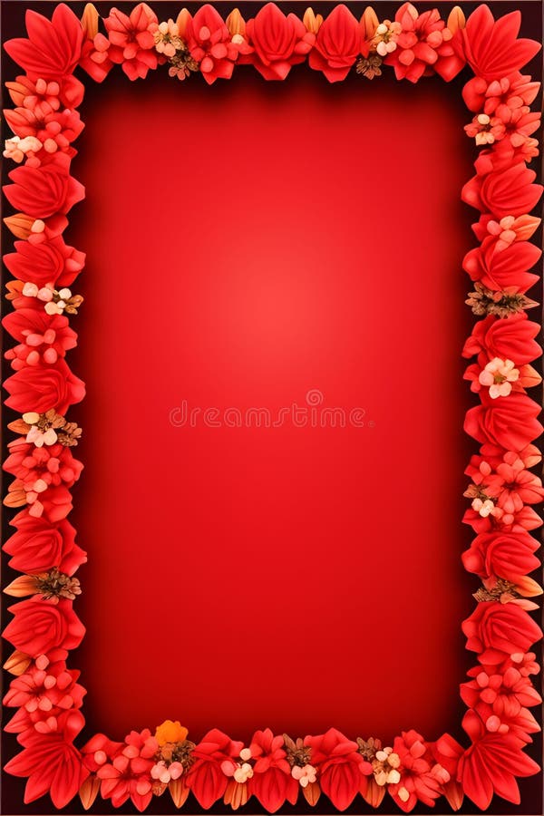 Very Beautiful and Attractive Red Color Romantic Floral Framework ...