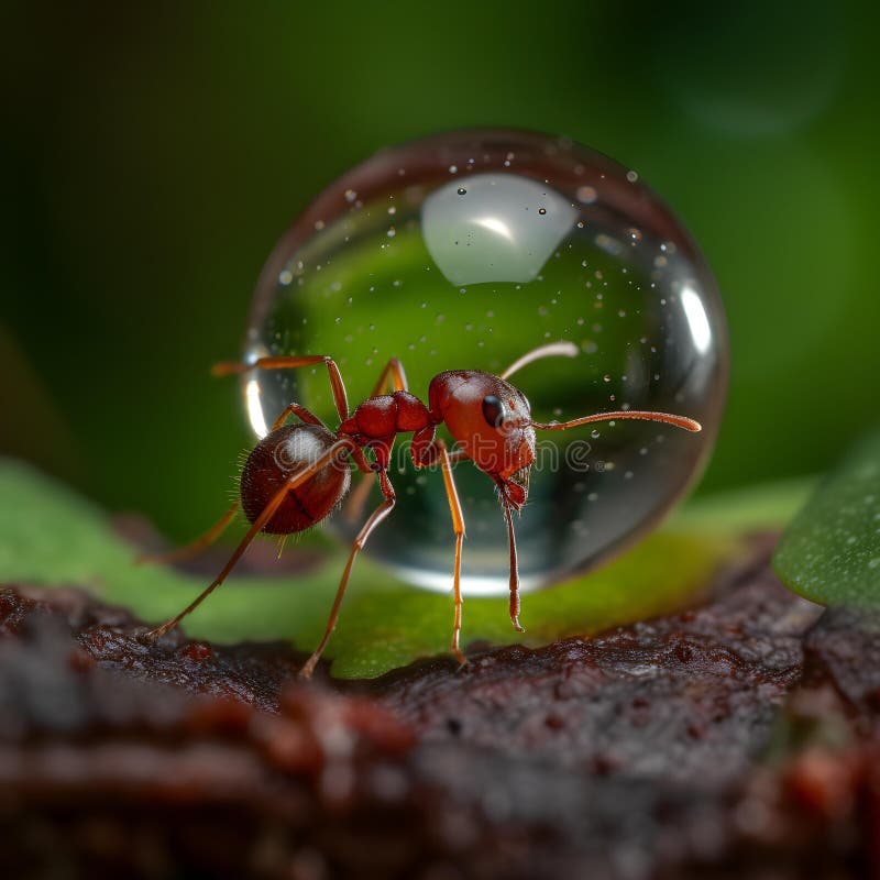 Witness the Mesmerizing Bubble and an Ant S Graceful Adventure on a ...
