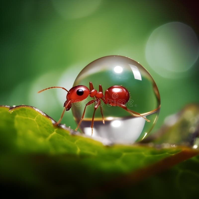 An Ant S Traverse on a Vibrant Leaf, Accompanied by a Mesmerizing ...
