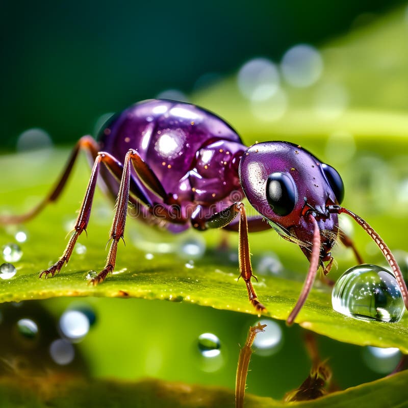 Exploring the Dance of an Ant, Green Leaf, and Mesmerizing Bubble.AI ...
