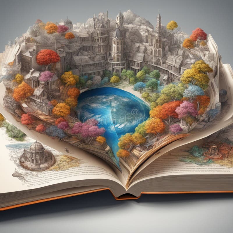 Beautiful,amazing World in a Book Ai Generated Image Stock Photo ...