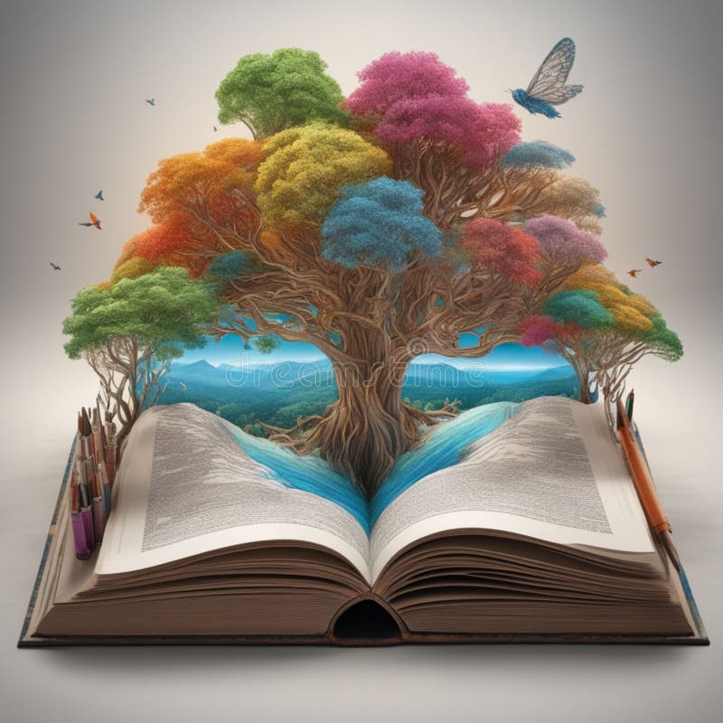 Beautiful,amazing World in a Book Ai Generated Image Stock Image ...