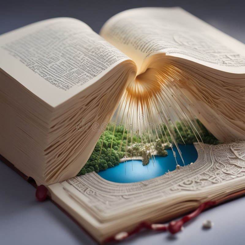 Beautiful,amazing World in a Book Ai Generated Image Stock Image ...
