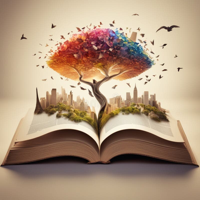 Beautiful,amazing World in a Book Ai Generated Image Stock Image ...