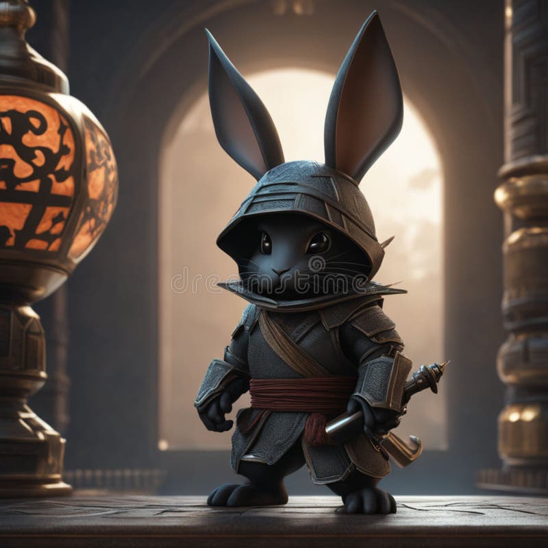 Ninja Rabbit Ai Generated Image Stock Illustration - Illustration of ...