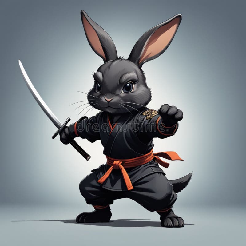 Ninja Rabbit Ai Generated Image Stock Illustration - Illustration of ...