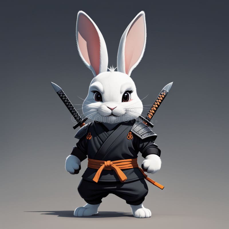 Ninja Rabbit Ai Generated Image Stock Illustration - Illustration of ...