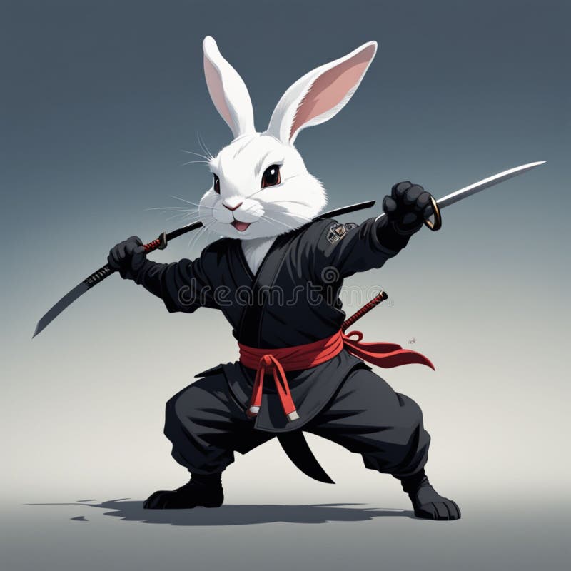 Ninja Rabbit Ai Generated Image Stock Illustration - Illustration of ...