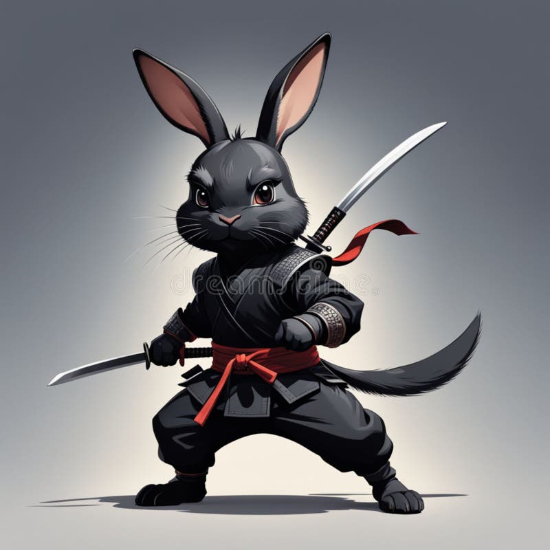Ninja Rabbit Ai Generated Image Stock Illustration - Illustration of ...