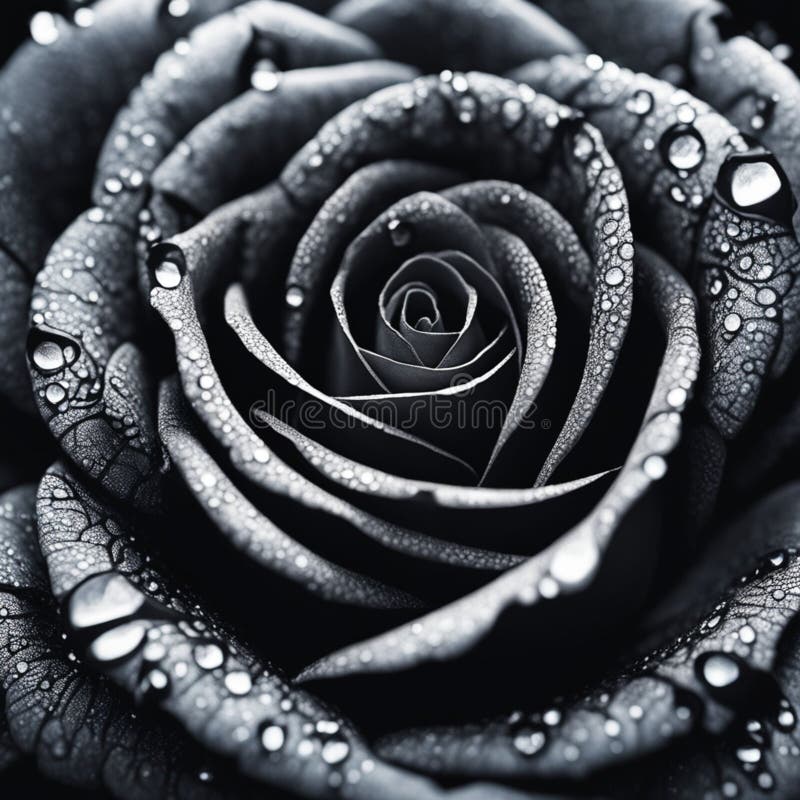 Dark Black Rose Ai Generated Image Stock Image - Image of flower ...