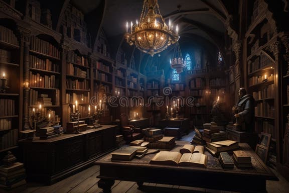 Witcher Library Fantasy Architecture Stock Photo - Image of castle ...