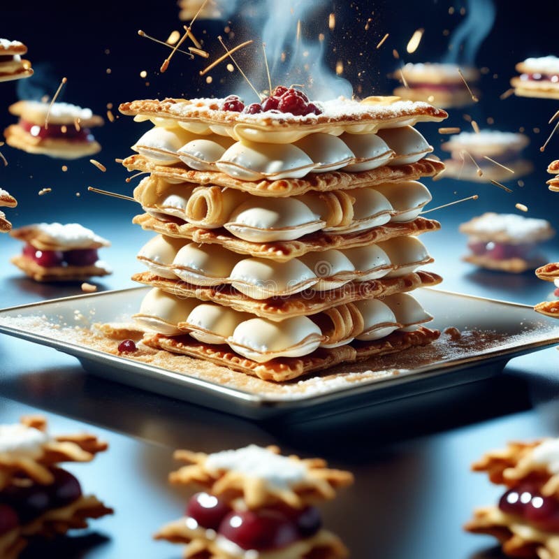 Mille Feuille, Also Known As Napoleon or Vanilla Slice, is a Classic ...