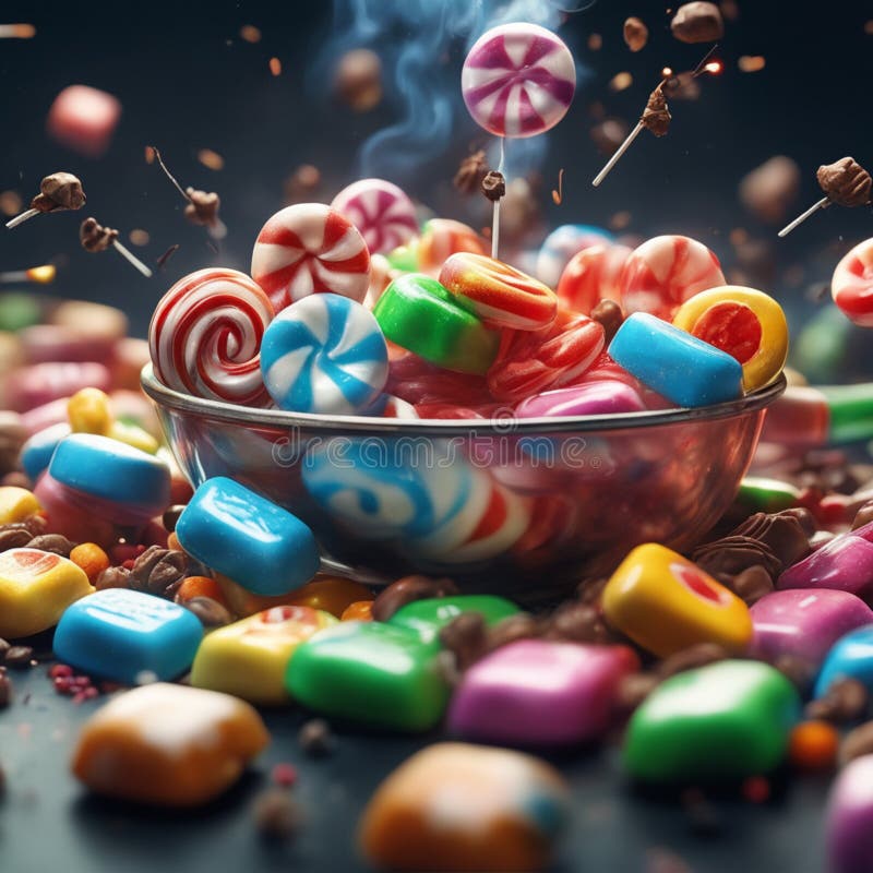 Delicious Candies, Floating in the Sky, Famous Dessert for Kids ...