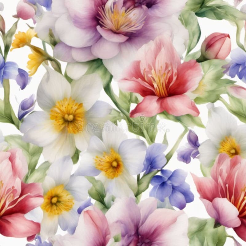 Spring Flowers Images, Painting, Download Royalty Free Images. Stock ...