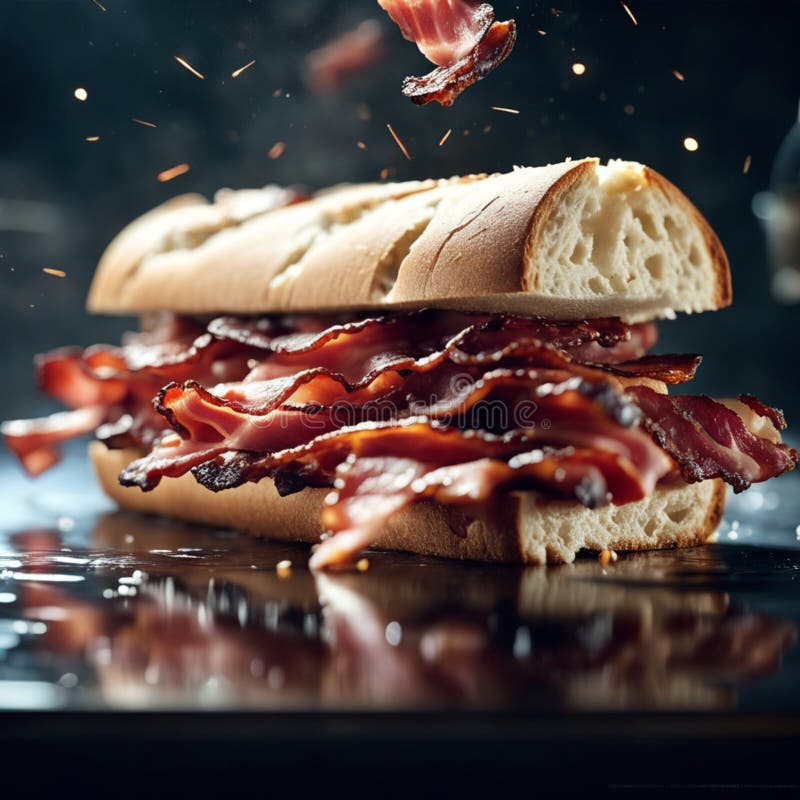 Sizzling Bacon Stack with Bbq Sauce: a Modern Culinary Art Stock ...