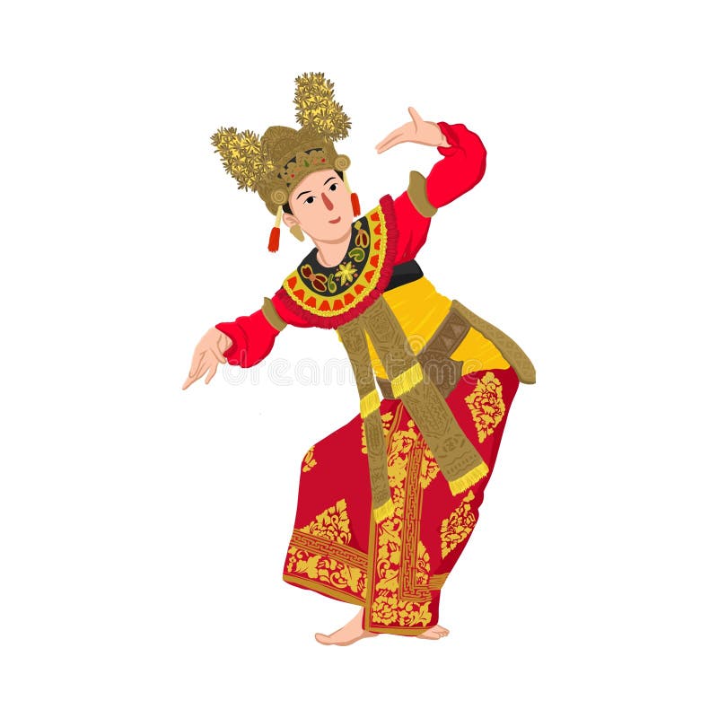 Indonesiaan Traditional Dance. Stock Illustration - Illustration of ...