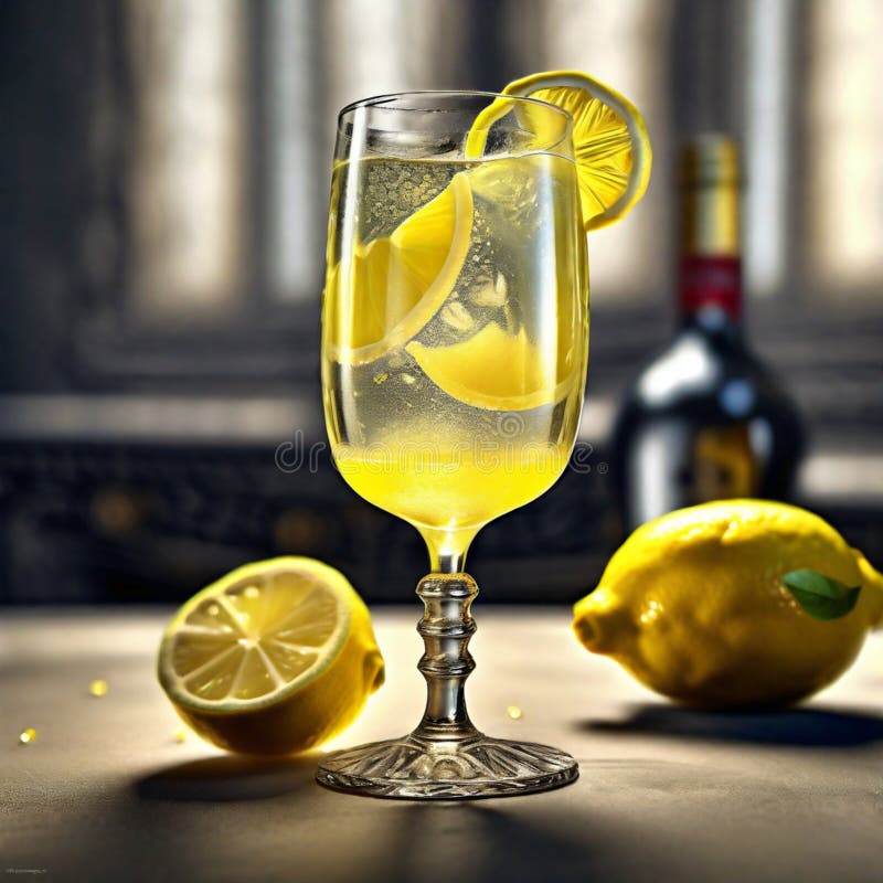 Limoncello Glass Liqueur Stock Illustrations – 295 Limoncello Glass ...