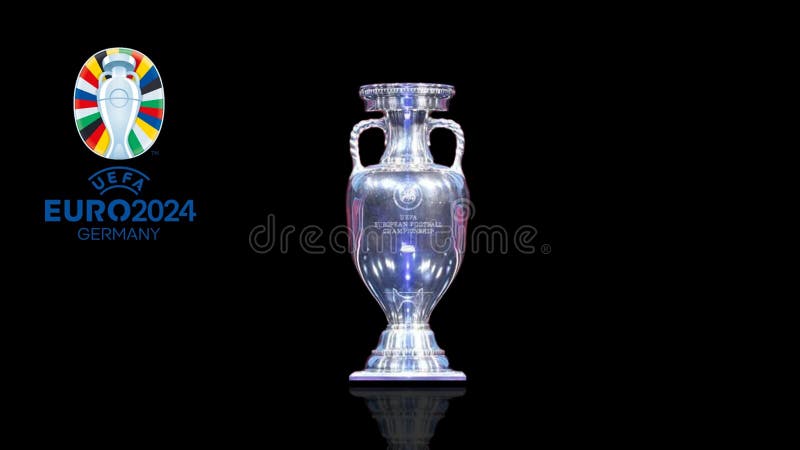 UEFA EURO 2024 Cup Celebration Winning Trophy with Shadow an Logo on ...