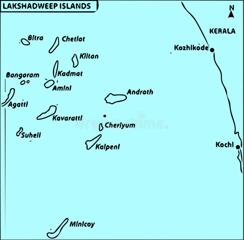 Lakshadweep Map, Lakshadweep All Islands Map Stock Illustration ...