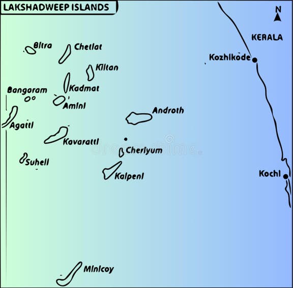 Lakshadweep Map, Lakshadweep All Islands Map Stock Illustration ...
