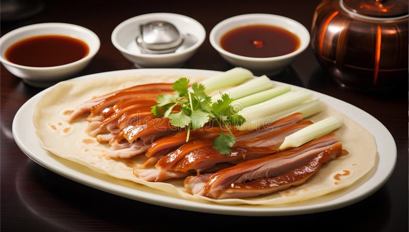 Delicious Chinese Peking Duck, Classic Roasted Duck Dish from Beijing ...