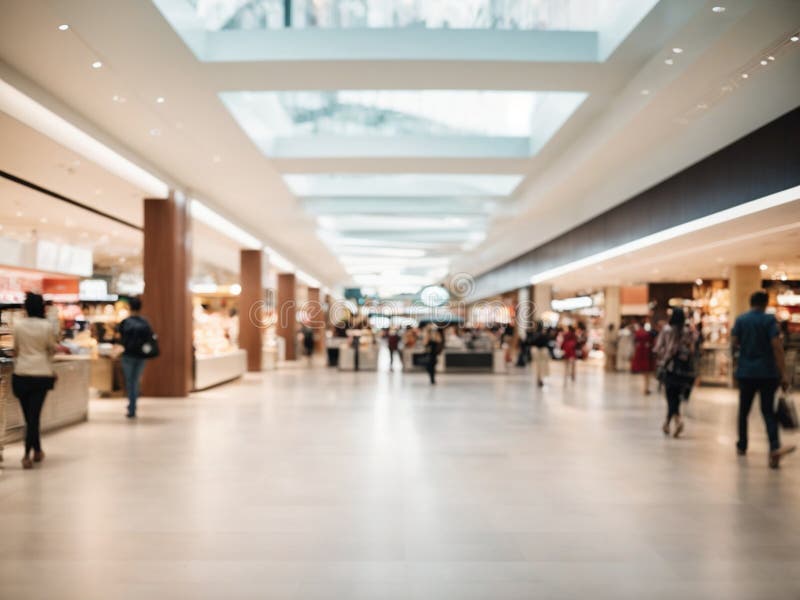 Inside Shopping View with Shops and Shoppers, Background Stock ...