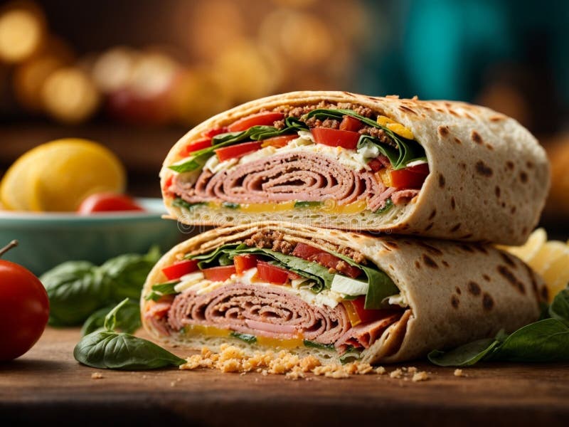 Delicious Ham Veggie Sandwich Wrap, Famous Fast Food Around the World ...