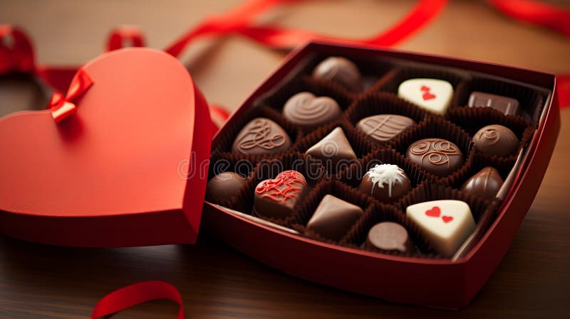 A Box of Chocolates with a Love Note. Generative AI. Stock Image ...