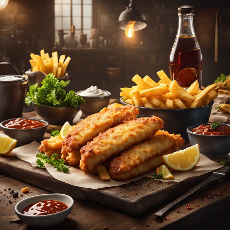 Delicious English Fish and Chips, Classic Dish Enjoyed for Centuries ...