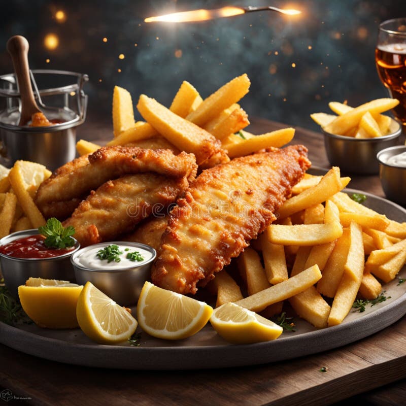 Delicious English Fish and Chips, Classic Dish Enjoyed for Centuries ...