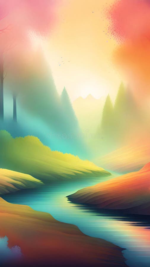 Landscape with River and Forest Wallpapers for I Pad, Notebook Cover, I ...