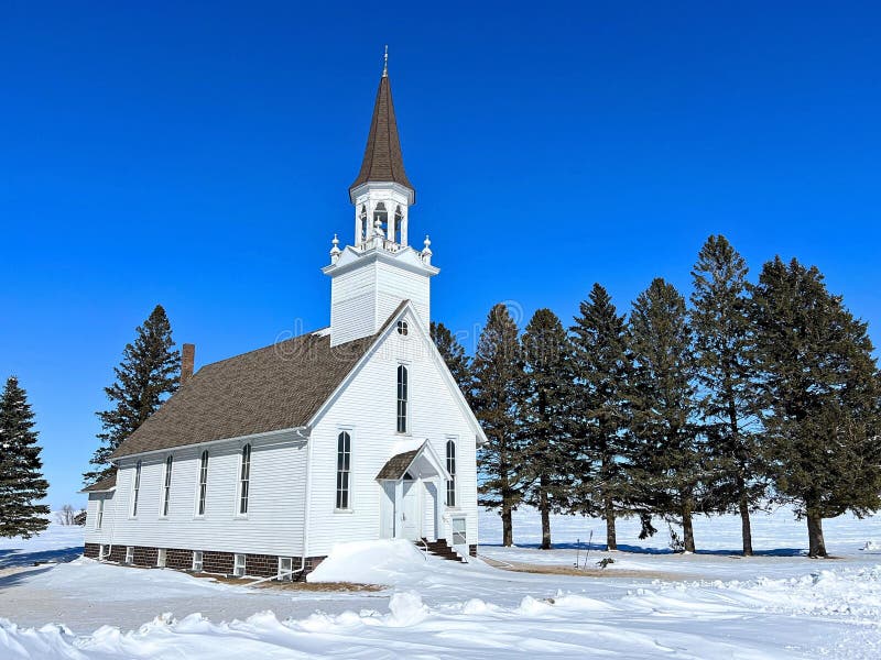 Snow Just Makes a Country Church More Beautiful Stock Photo - Image of ...