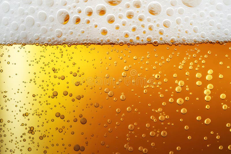 Beer with Bubble Froth in Glass for Background on Front View Stock ...