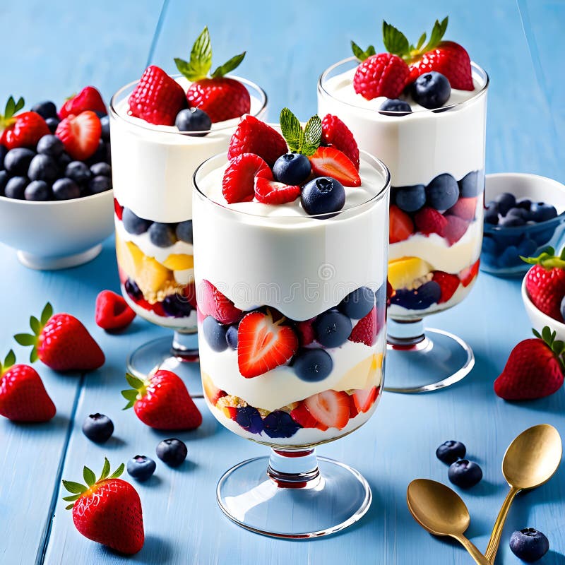 Beautiful Sweet Yoghurt Berry Dessert Stock Image - Image of dessert ...