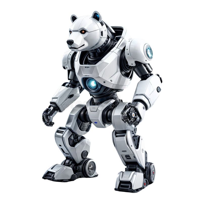 Large White Cyber Bear Robot Transformer Stock Illustrations – 5 Large ...